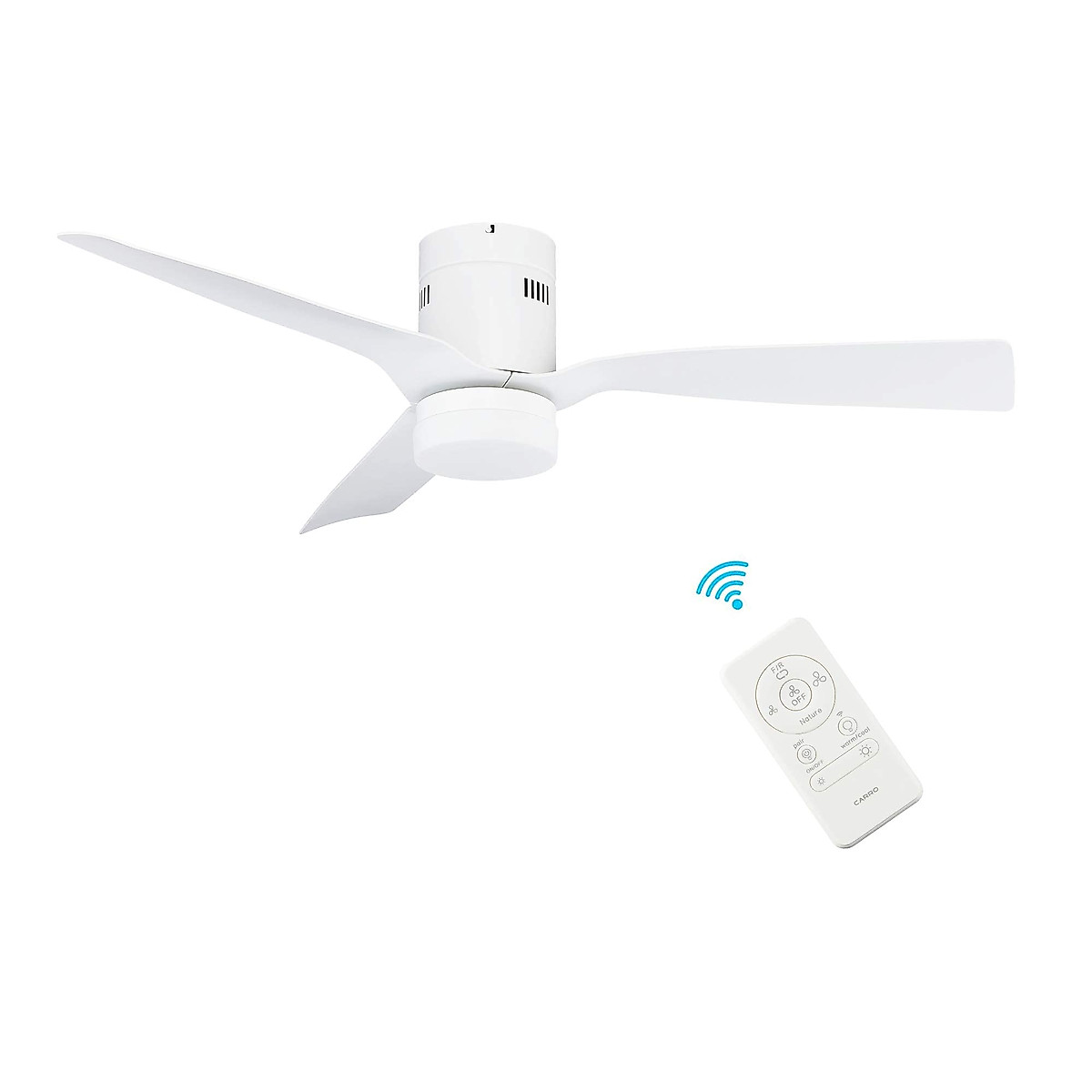 SMAAIR 52 Inch Smart Ceiling Fan with Lights and 10-speed DC Motor, Works with Remote Control/Alexa/Google Home/Siri Shortcut, Dimmable LED Light (White)