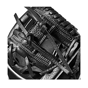 Wilson 27.5” Infield Pancake Training Baseball Glove - Right Hand Throw, Black/Red