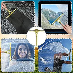 HomDSim Stainless Steel Shower Squeegees All-Purpose Mirror/Window/Glass Wiper Scraper Golden Shower Squeegee