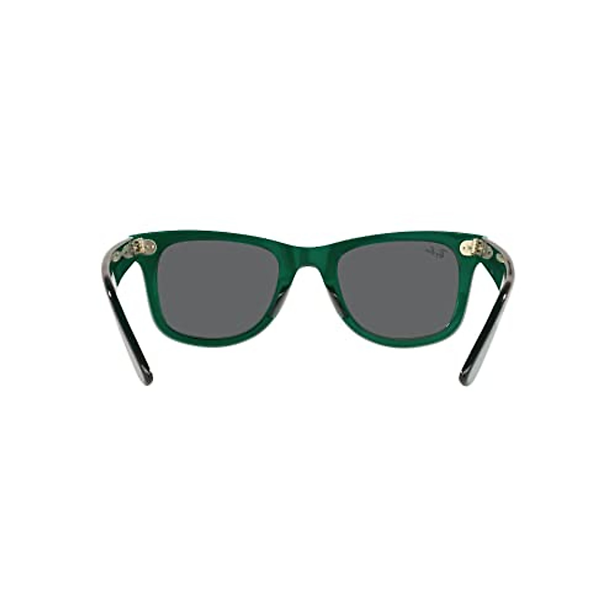 Ray-Ban RB2140 Original Wayfarer ColoRBlock Square Sunglasses, Transparent Green/Dark Grey, 50 mm