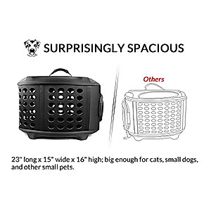 FRiEQ 23-Inch Large Hard Cover Pet Carrier - Pet Travel Kennel for Cats, Small Dogs & Rabbits