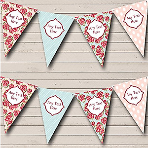 Tea Shabby Chic Vintage Roses Polkadot Retirement Party Bunting Banner