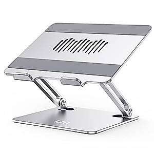 Laptop Stand for Desk, EPN Ergonomic Aluminum Alloy Laptop Holder Adjustable Height Computer Stand Notebook Riser Compatible with MacBook Pro Air, Dell, HP, Lenovo, Samsung More 9-16" Laptops-Silver
