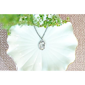 Heartland Store Women's Sterling Silver Oval Saint Agatha Pendant + 18 Inch Rhodium Plated Chain & Clasp