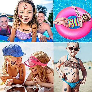 30 Sheets Butterfly Tattoos for Kids Womens - 110 Pcs 3D Tattoos, Colorful Body Art Temporary Tattoos, Butterfly Party Favors