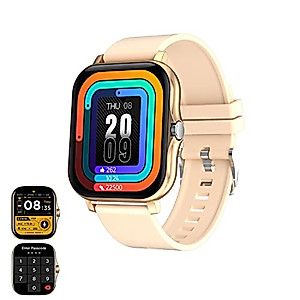 Fitness Tracker Smart Watch for Android iOS Phones,Smart-Watches Fit Watch for Man Women，Sleep Heart Rate Blood Oxygen Weather Breath Training IP68 Waterproof 8 Sports 1.69Inch (Rose Gold)