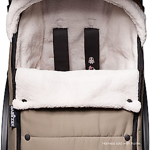 BABYZEN YOYO Footmuff, Taupe - Sherpa Lining & Fleece Hood with Drawstring to Keep Baby Warm - Includes Carrying Bag - Machine Washable
