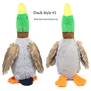 Supawdupaw Plush Duck Chew Toy with Squeaker and Light Up Bouncy Ball 2 Pack Dog Toys