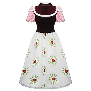 FOGHORN Haunted Mansion Costume Sally Slater Dress Women Girls Tightrope Walker Cosplay Costume for Halloween (L)