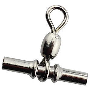 Luengo 50pcs Cross Line Fishing Sleeve Swivel 3 Way Crimp Fishing Swivel Connector Fishing Tackle Accessories