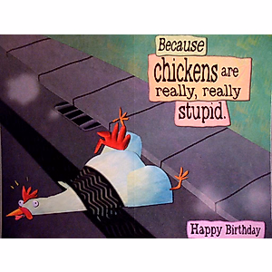 Braille Embossed Humor Birthday Greeting Card - Birthday Riddle: Why Did the Chicken Cross the Road?