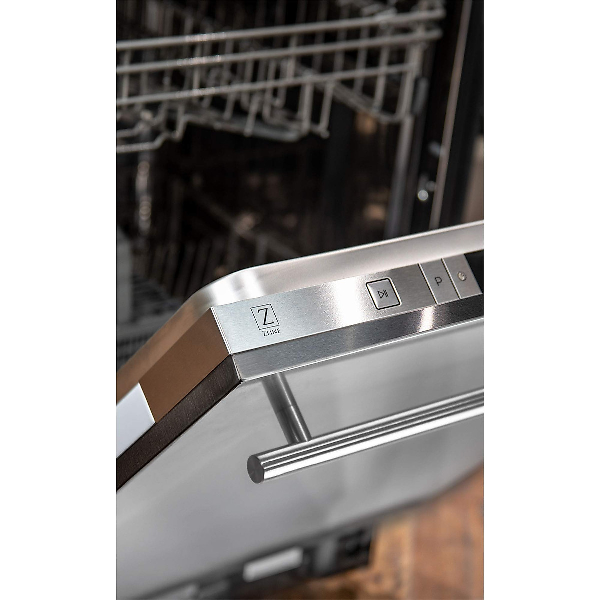 ZLINE 24 in. Fingerprint Resistant Top Control Dishwasher with Stainless Steel Tub and Modern Style Handle, 52dBa