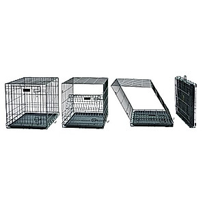 MidWest Homes for Pets Ultima Pro Series 30' Dog Crate | Extra-Strong Double Door Folding Metal Dog Crate w/Divider Panel, Floor Protecting 'Roller Feet' & Leak-Proof Plastic Pan