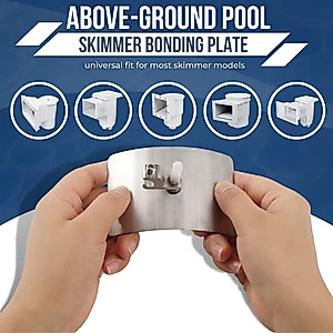 Above-Ground Pool Skimmer Water Bonding Plate Kit - Compliant Pool Water Equipotential Bonding