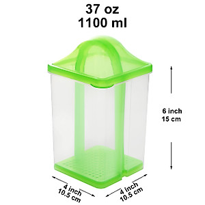Youngever 2 Pack Pickle Container with Strainer, Plastic Pickle Holder with Strainer, Pickle Keeper with Lid