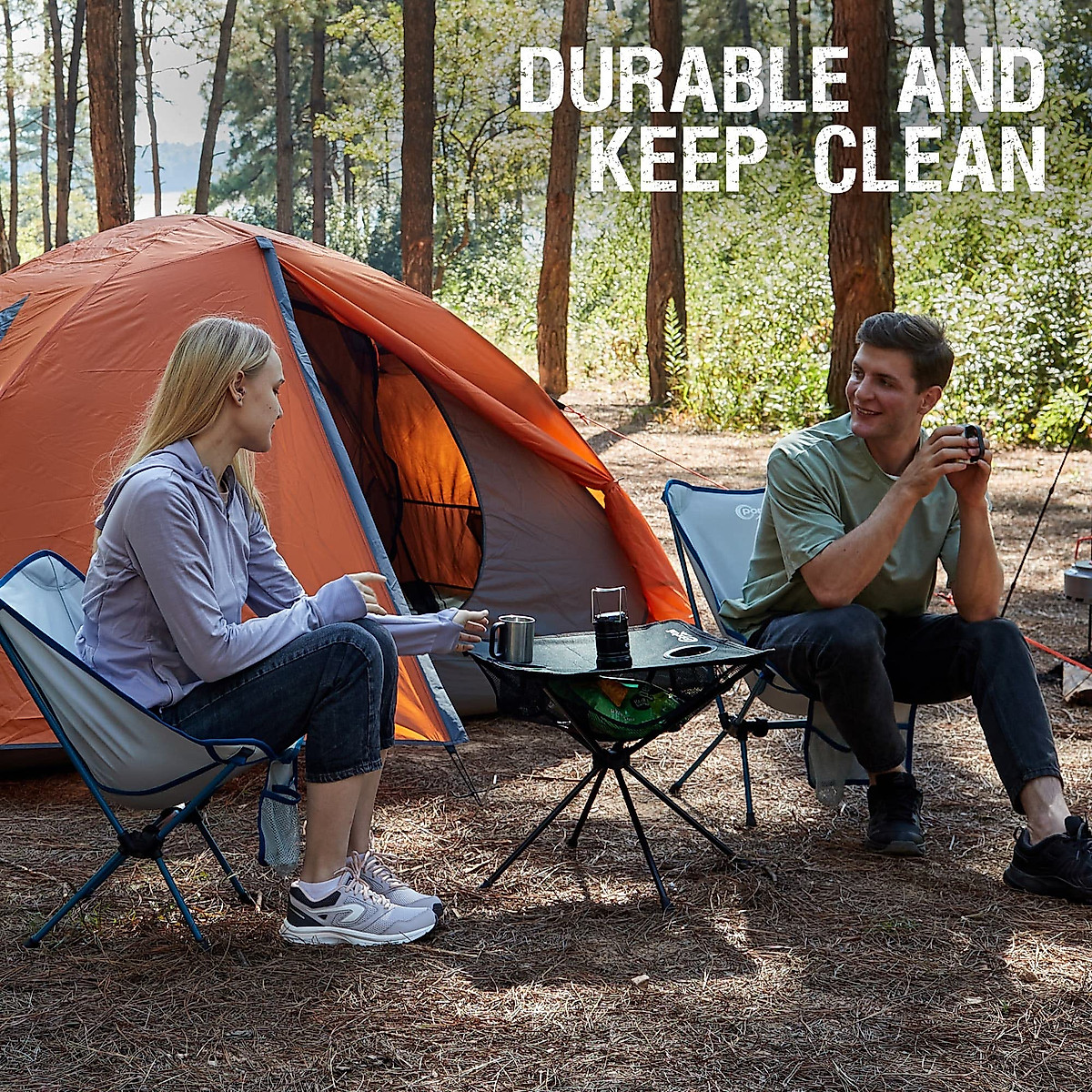 PORTAL Folding Camping Table, Ultralight Compact Aluminum Mesh Table with Carrying Bag, Small Beach Table Foldable Portable for Sand, Outdoor, Picnic, Camp, Boat, Travel, Black