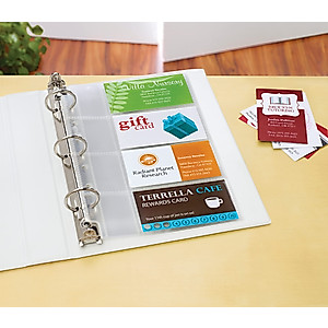 Avery Clear Business Card Organizer Pages for 5.5" x 8.5" Mini Binders, Pack of 5 Holds 40 Cards Total (76025)