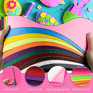Morcheiong 36 Pcs Self Adhesive Felt Sheet Soft Felt Sheets with Adhesive Backing for Art Project and Sewing DIY Craft(11.8"x7.9"/30x20cm)- 36 Colors