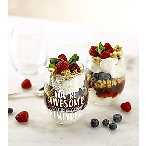 CASUVEA Gifts for Women, Sometimes You Forget that You Are Awesome Wine Glass, Encourage Stemless Wine Glass, Birthday Mothers Fathers Day Idea for Mom Dad Husband Wife Friends Teacher