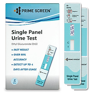 Prime Screen EtG Alcohol Urine Test - at Home Rapid Testing Dip Card Kit - 80 Hour Low Cut-Off 300 ng/mL - WETG-114 (5)