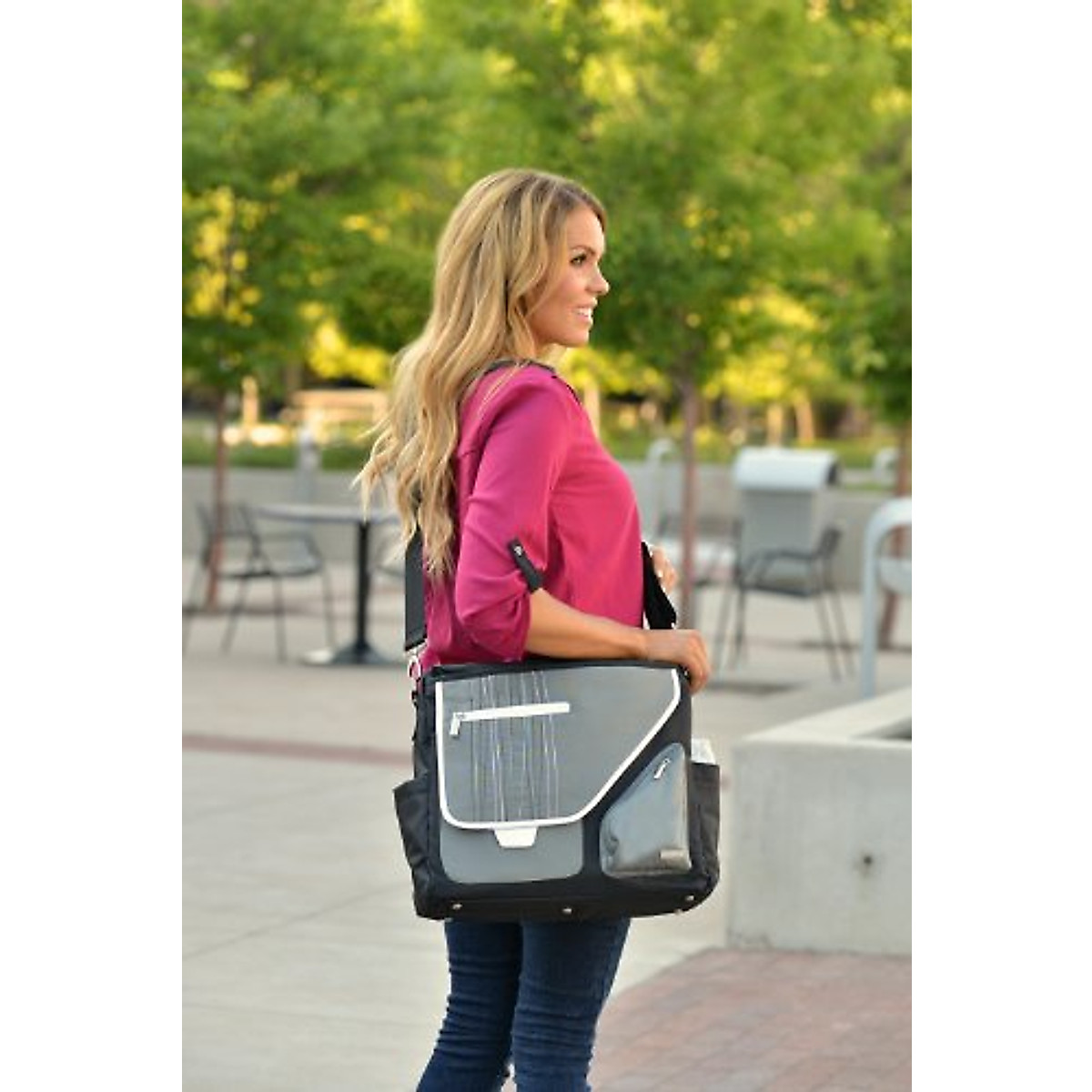 JJ Cole Metra Diaper Bag, Black Stitch