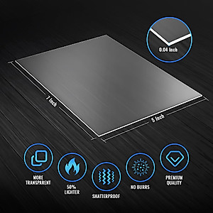 Langaelex 6 Pack of Acrylic Sheets 5x7" - 0.043" Thick Clear Extruded Plexiglass Sheets for Crafts, Picture Frame, Projects Display & DIY