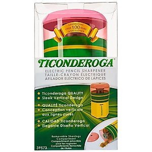 Ticonderoga Electric Pencil Sharpener, Pencil Shaped, Yellow