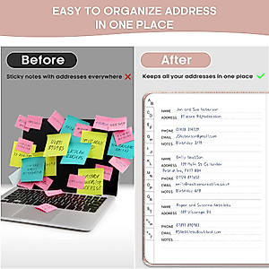 Taja Address Book with Alphabetical Tabs,Hardcover Address Book Large Print for Record Contacts, Small Address Book to Store All Your Important Informations In One Place - Rose Gold