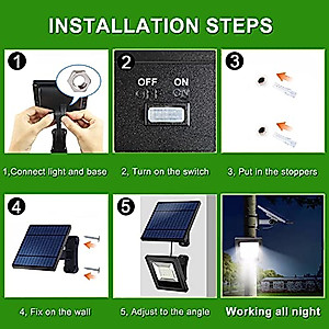 Awanber Solar Powered Lights Outdoor, 2 Pack Wall Mount Solar Dusk to Dawn Lights with IP65 Waterproof, Super Bright Solar Security Flood Lights for Patio, Barn, Garden, Pathway,Yard, Lawn, Balcony