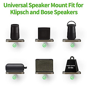 Speaker Wall Mount for Klipsch, Bose Speakers, Adjustable Wall Shelf for Smart Speaker Shelf, Wooden Floating Wall Shelves with Hardware Kit, Set of 2