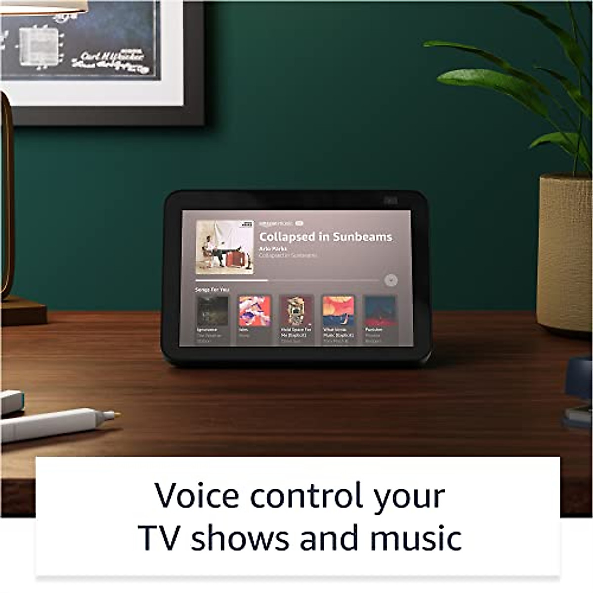 Echo Show 8 (2nd Gen, 2021 release) | International Version with UK Power Adaptor | HD smart display with Alexa and 13 MP camera | Charcoal