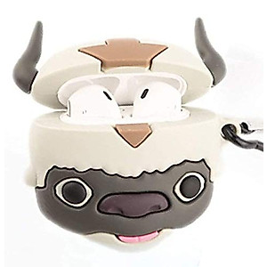 Avatar Appa Miyazaki Hayao for AirPods 1&2 Case, 3D Ponyo Cute Cartoon Soft Silicone Protective Cute Airpods Case with Keychain,for Boys Teens Girls Appa
