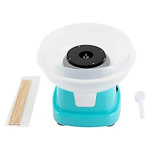 LOYALHEARTDY DIY Cotton Candy Machine, 110V 400W Countertop Candy Floss Maker with Splash Guard Marshmallow Machine for Birthday Family Party Various Party Includes A Bag Bamboo Sticks & Scoop, Blue