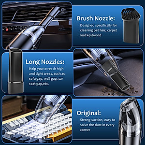 CDRCMXV Handheld Vacuum, Mini Hand Vacuum Cordless Rechargeable High Power Dust for Home, Small Vacuum Cleaner for Car Upholstery, Carpet, Pet Hair(Black)