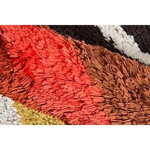 Novogratz by Momeni Novogratz Retro Collection Retro Wave Shag Area Rug, 3'6" x 5'6", Red
