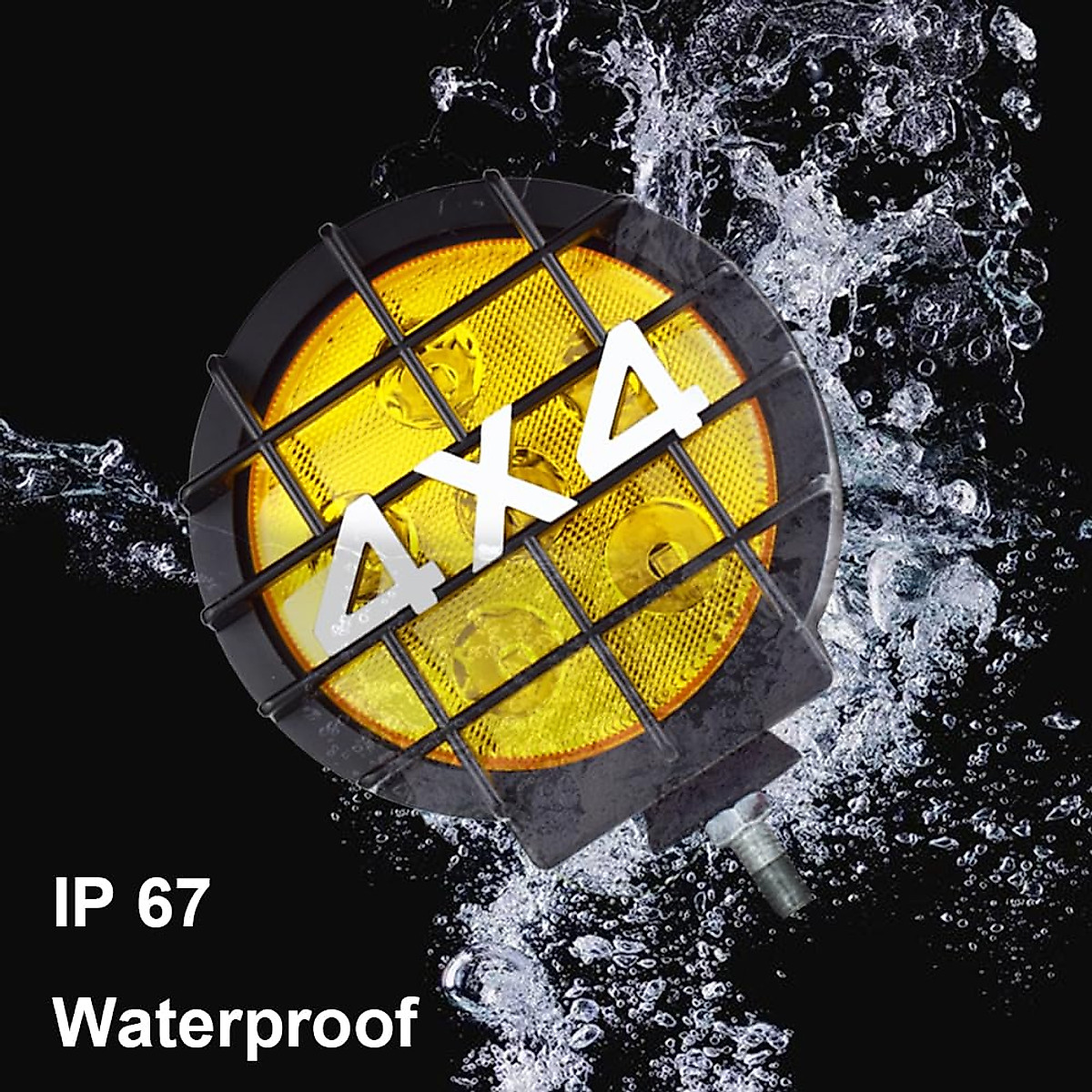 JALN7 LED Spotlight Off Road Amber 4X4 Fog Driving Light 6.3" Spot Yellow Bar Auxiliary work Lamp Round for UTV SUV Boat Jeep Car Truck, 2 years Warranty 2PCS