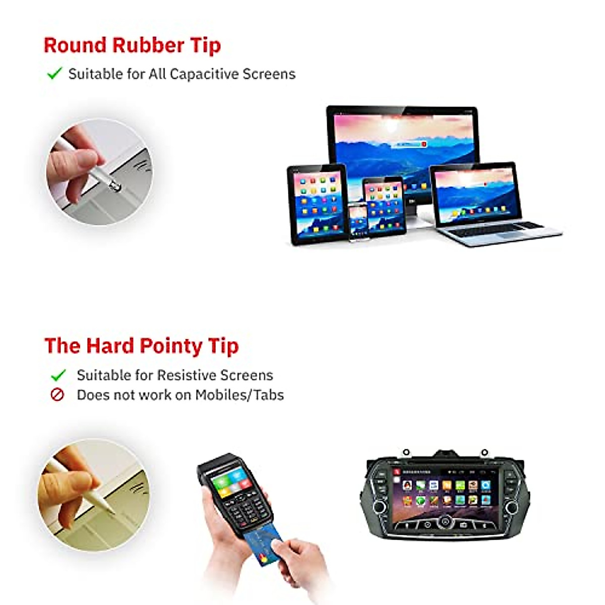 Tek Styz Pro Stylus Capacitive Pen Upgraded Works for Bose SoundSport with Custom High Precision Touch Full Size 3 Pack! (Black)