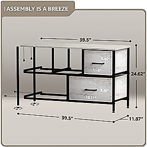 Sorbus Dresser with 5 Faux Wood Drawers - Storage Unit Organizer Chest for Clothes - Bedroom, Hallway, Living Room, Closet, & Dorm Furniture - Steel Frame, Wood Top, & Easy Pull Fabric Bins