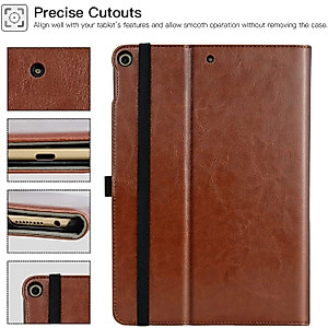 ZtotopCases for iPad 6th/5th Generation 9.7 Inch 2018/2017 iPad Air 2 & 1 Case, Premium PU Leather Business Folding Cover with Auto Wake/Sleep, Multiple Viewing Angles for iPad Air 2nd/1st Gen, Brown