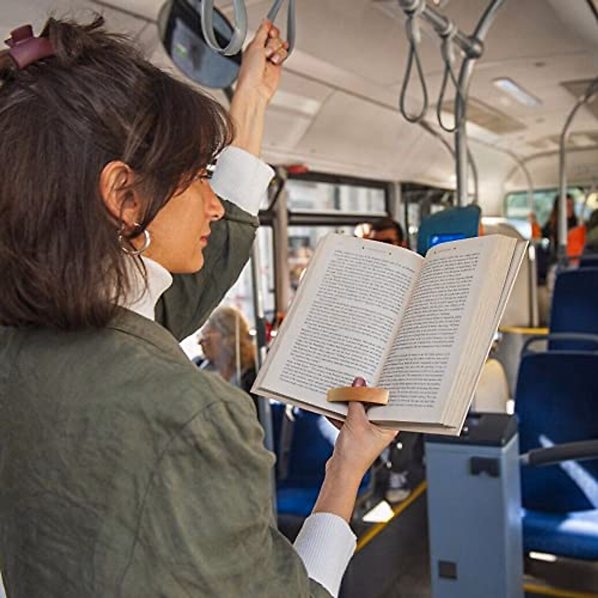 Book Page Holder Wood Thumb Book Opener Finger Book Holder for Reading Useful Bookmark Gifts for Book Lovers,Bookworms, Teachers, Students