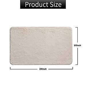 FANXINEY Fluffy Area Rugs Bathroom Soft Shaggy Fuzzy Mat Living Room Rabbit Fur Rug Carpet,16''x24''Machine Washable Non-Slip for Kitchen Bedroom Shower Kids Room 40X60cm/White