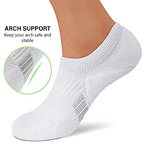Amutost No Show Socks Womens Athletic Cushion Ankle Footies Low Cut 5-6 Pairs