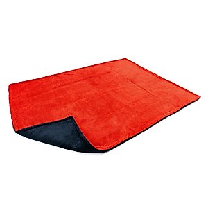 [Dreadnought Max] Triple Layer Microfiber Car Drying Towel | Twist Pile | 1400GSM | 1 Pack (30"x40", Red/Black)