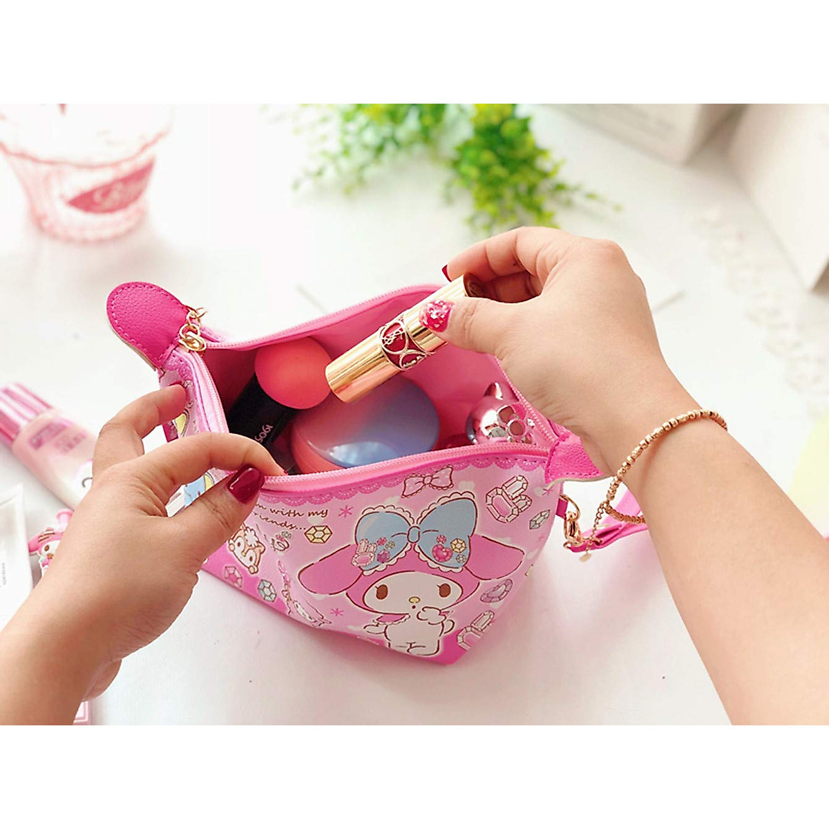 Kerr's Choice Kawaii Cosmetic Makeup Bag Kawaii Bag | Cute Toiletry Bag Travel Accessories Kawaii Makeup Bag