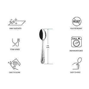 Teaspoon 12 Pieces Flatware Set Stainless Steel Cutlery Tableware Silverware Dinnerware Dishwasher Safe