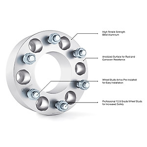 RockTrix 1.5 inch Wheel Adapters 6x135 to 6x5.5 (Changes Bolt Pattern) 87.1mm Bore, 14x2 Studs, Compatible with 2003-2014 Ford Expedition F150 Lincoln Navigator - 6x135 to 6x139.7 Silver Spacers 4pcs