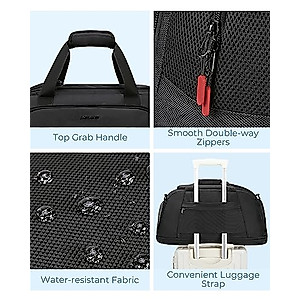 Gym Bag for Men Women, BAGSMART Expandable Sports Travel Duffel Bag, Lightweight Workout Bag with Shoe Compartment & Wet Pocket, Water Resistant Weekend Overnight Duffle Bag for Travel Gym, Black