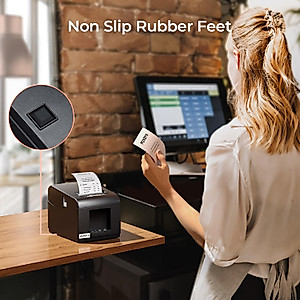 MUNBYN Receipt Printer P072, USB Receipt Printers Support Cash Drawer&80mm Receipt Paper, Thermal Receipt Printer for Small Business, POS Printer Compatible with for Windows/Mac/Linux(Black)