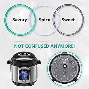6 Quart Instant Pot Sealing Ring - Replacement Pinch Test 100% Silicone Gasket Seal Rings for 6 Qt Instapot Programmable Pressure Cooker - Insta Pot DUO LUX ULTRA PRO Crisp Accessories for 6QT 3-Pack