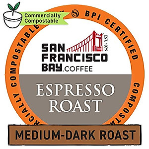 San Francisco Bay Compostable Coffee Pods - Espresso Roast (120 Ct) K Cup Compatible including Keurig 2.0, Dark Roast